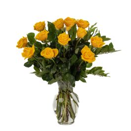 12 Yellow Roses Arranged Beautifully - Flowermart Florist