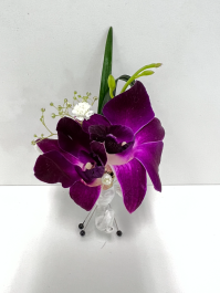 Purple 2 Bloom Dendrobium Orchid Boutonniere - Flowermart Florist