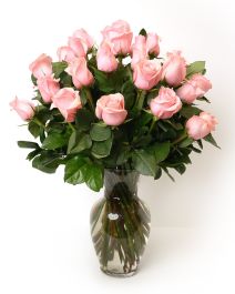 Two Dozen Soft Pink Roses Arranged Beautifully - Flowermart Florist